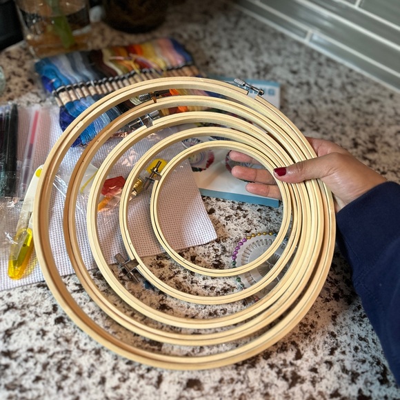 Art | New Full Embroidery Kit 5 Hoops 1 Sheet And Tools | Poshmark